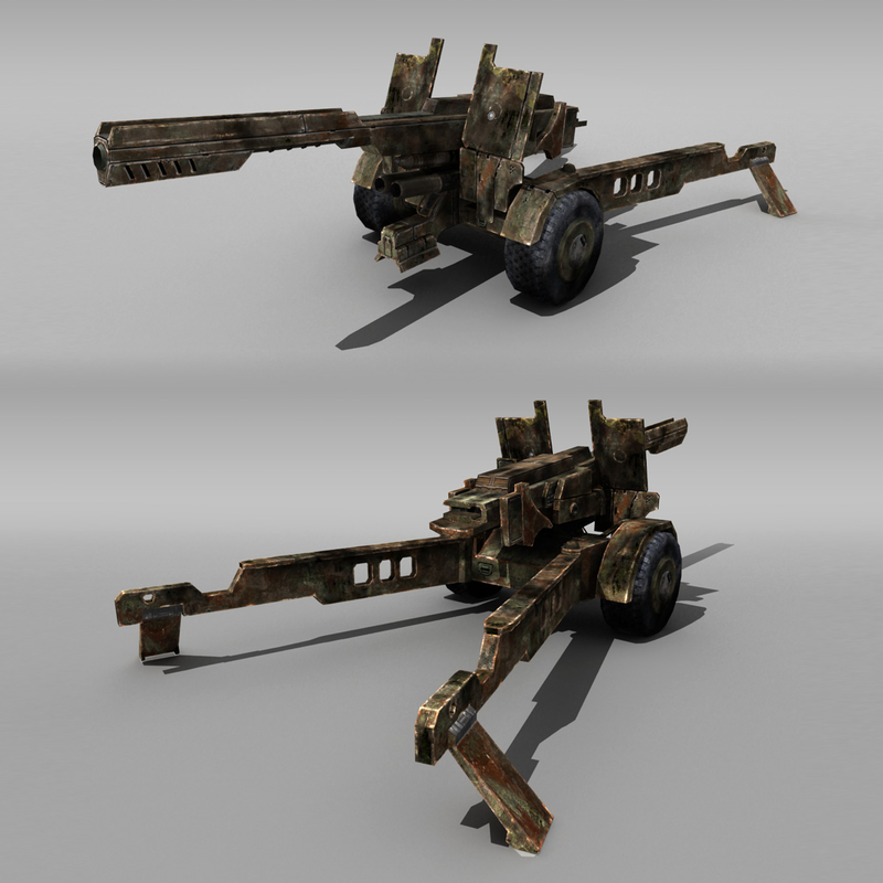 3d sci-fi cannon