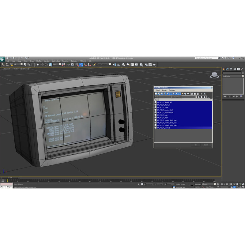old ibm monitor 3d c4d