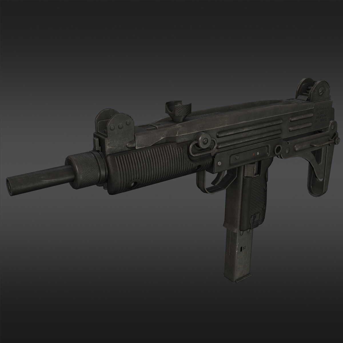 uzi submachine gun 3d model