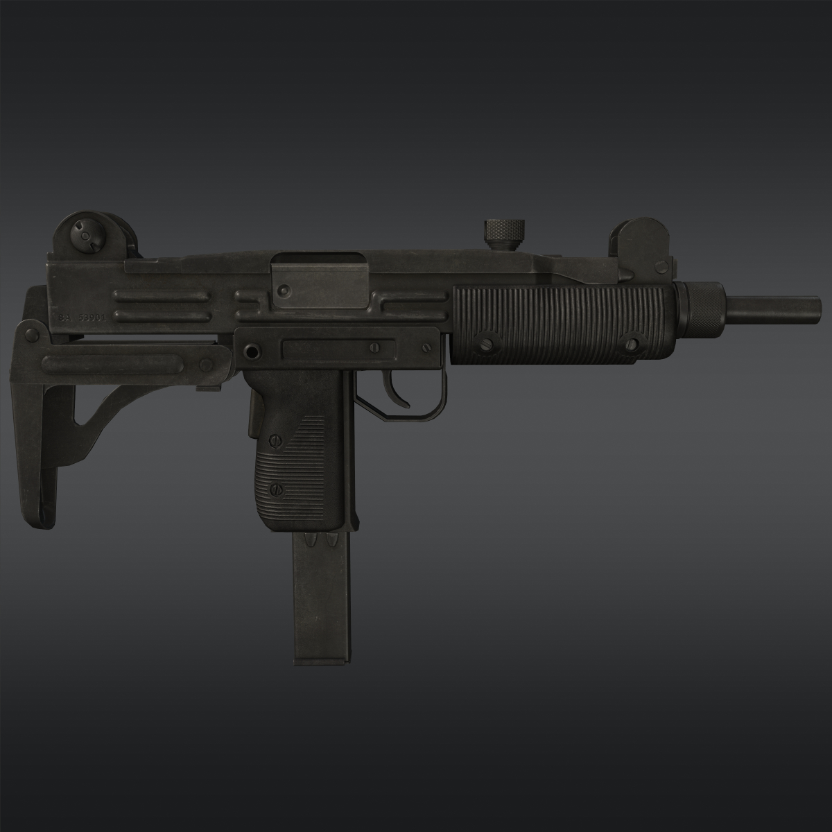 uzi submachine gun 3d model