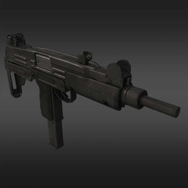 uzi submachine gun 3d model