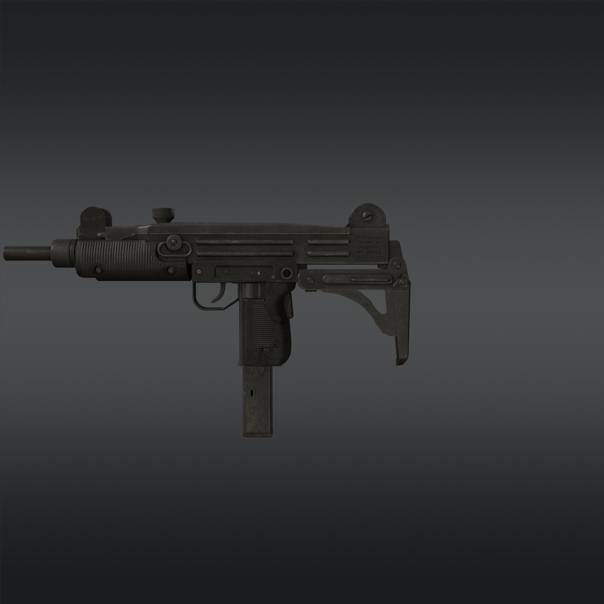 uzi submachine gun 3d model