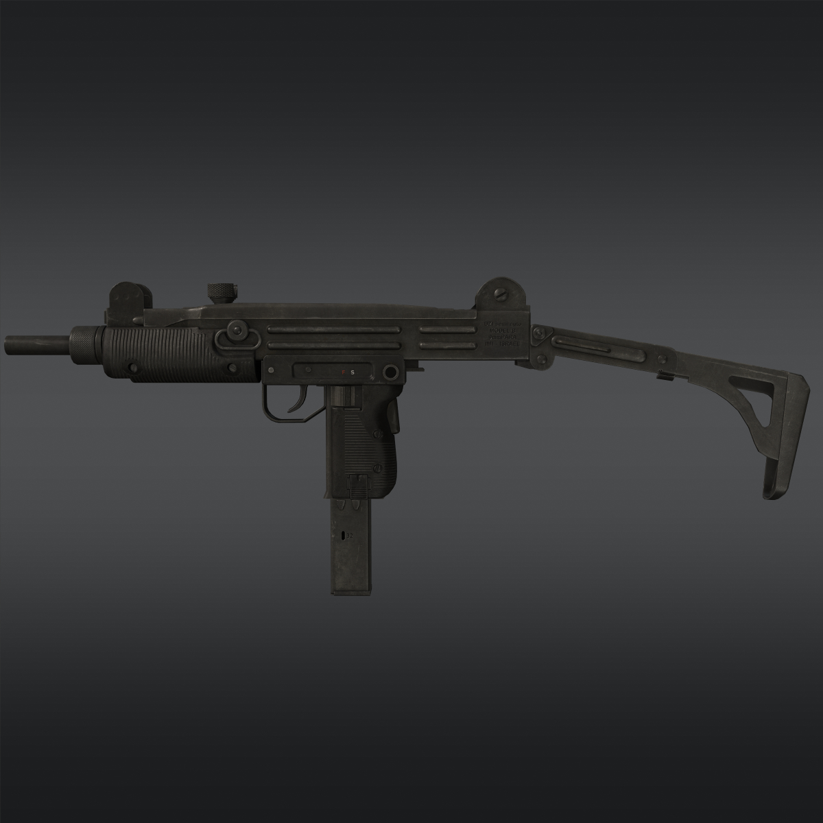uzi submachine gun 3d model