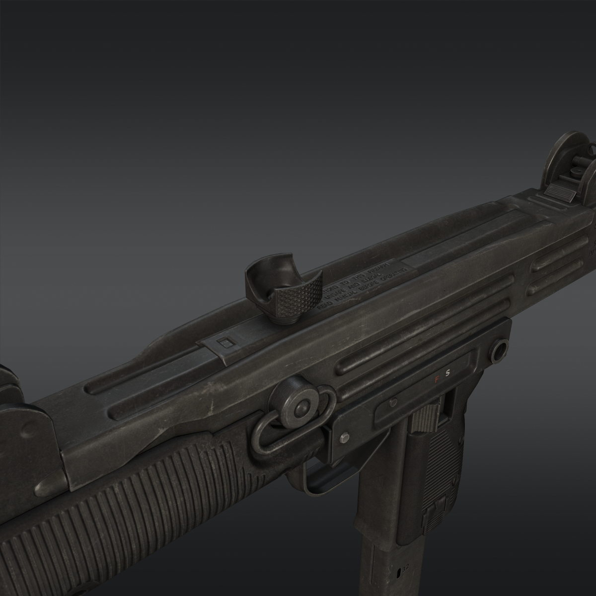 uzi submachine gun 3d model