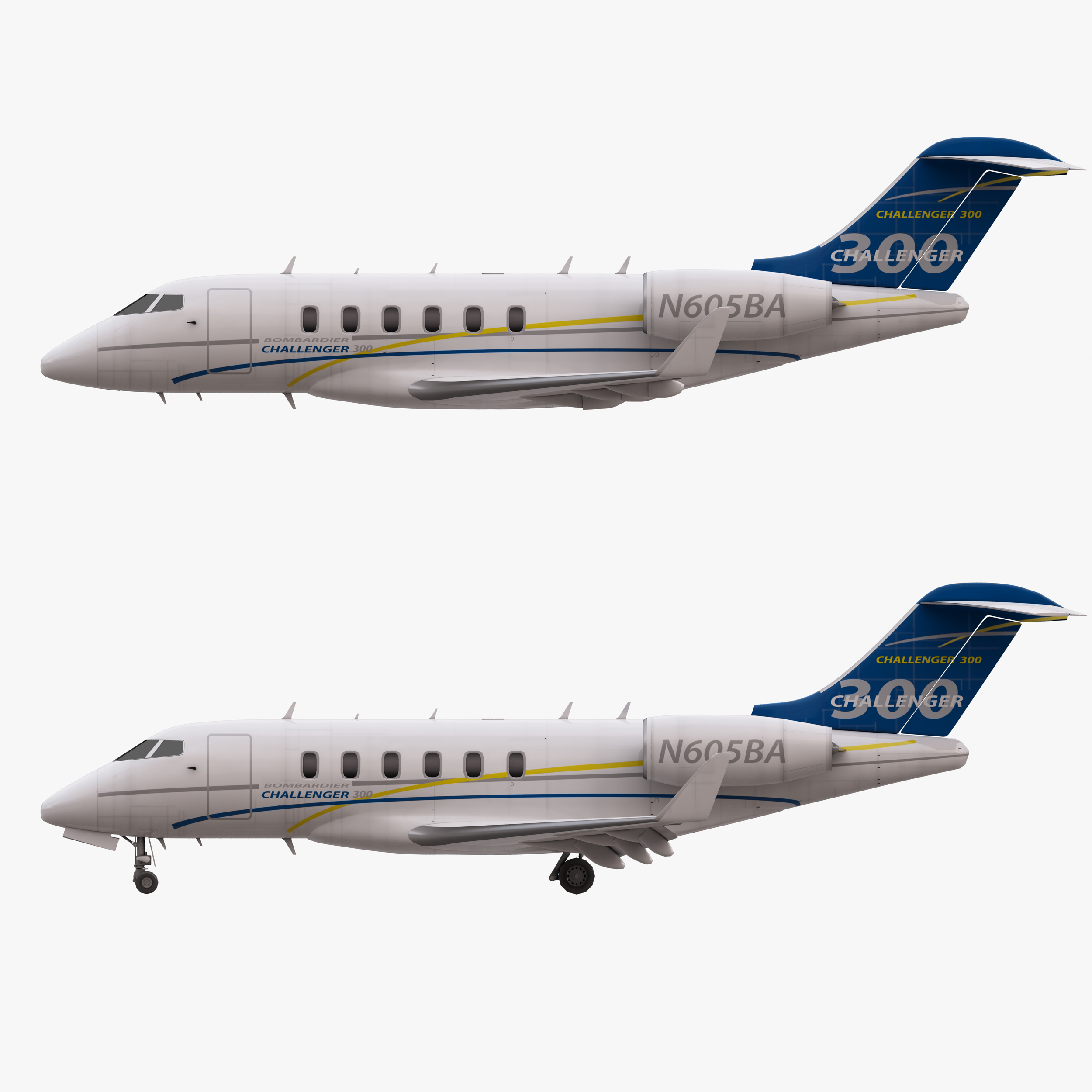 bombardier challenger 300 jet 3ds