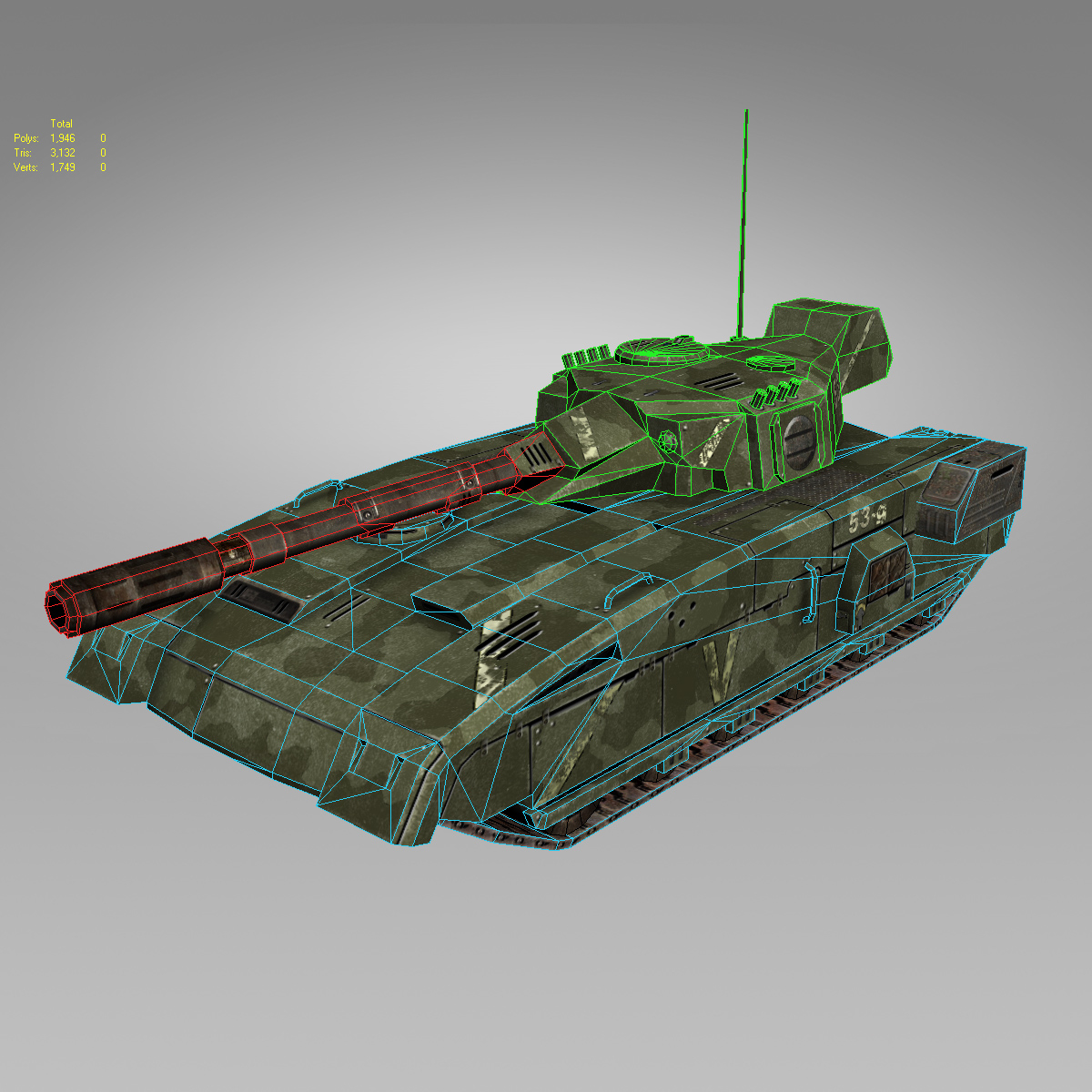 3d model futuristic tank