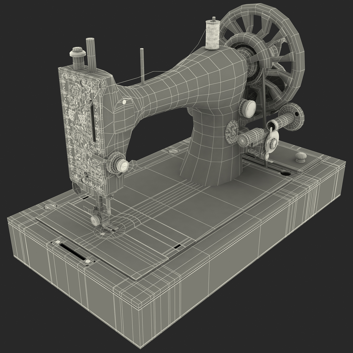 antique singer sewing machine 3d model