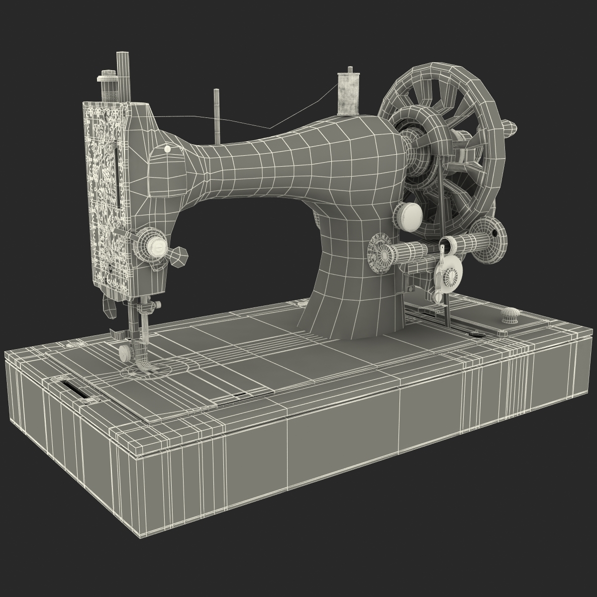 antique singer sewing machine 3d model