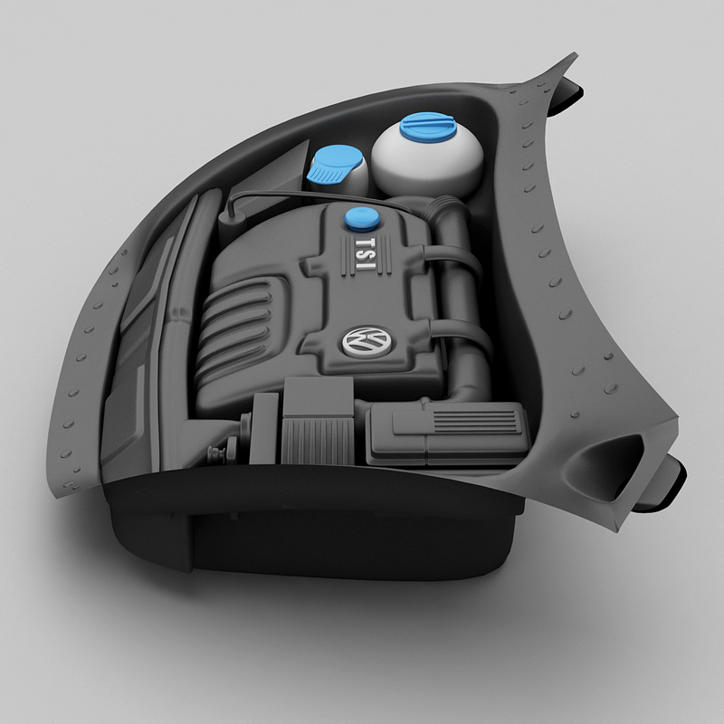 3d volkswagen car engine model
