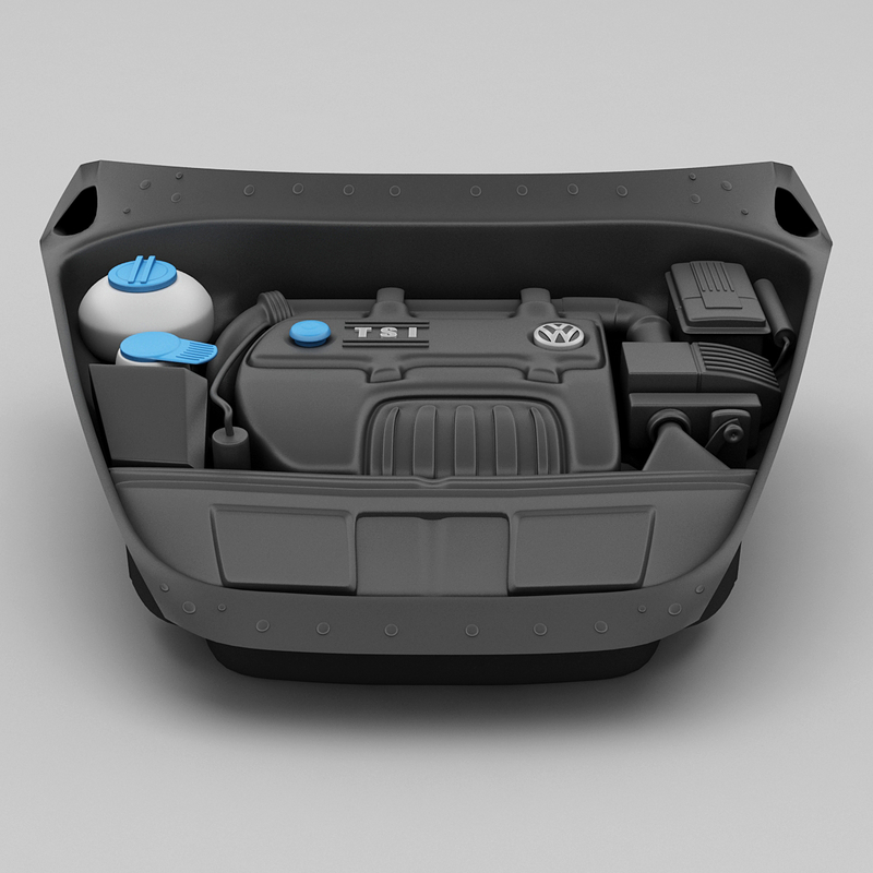 3d volkswagen car engine model