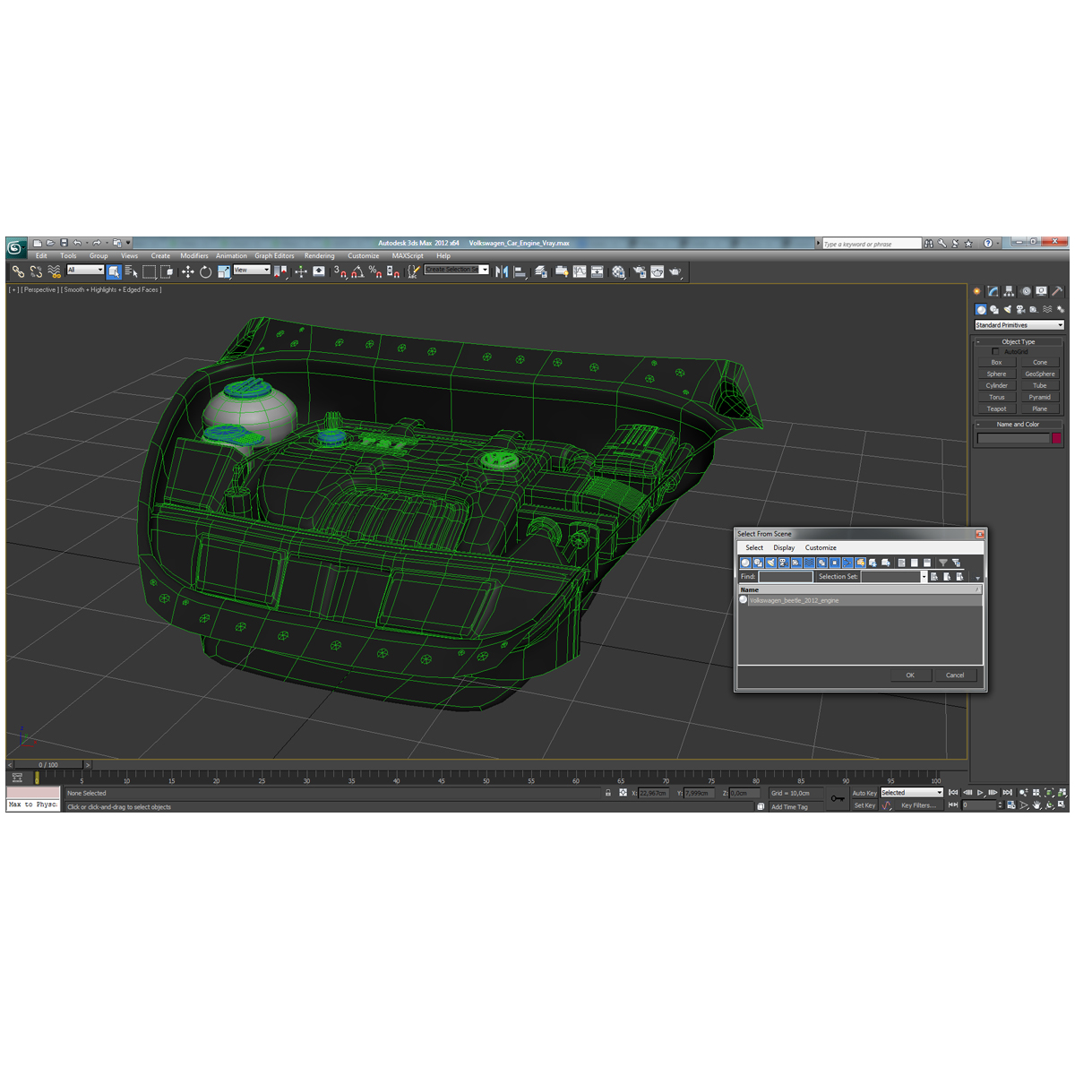 3d volkswagen car engine model