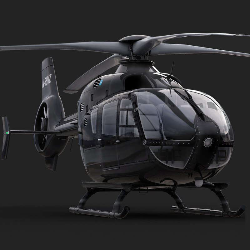 3d model eurocopter ec 135 black