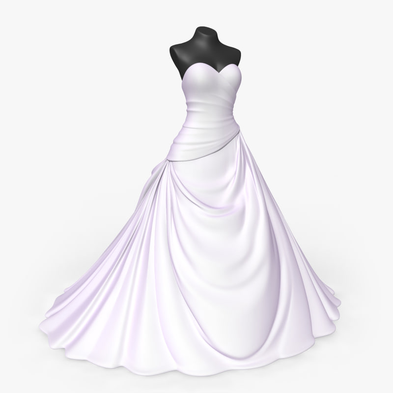 3d wedding dress model
