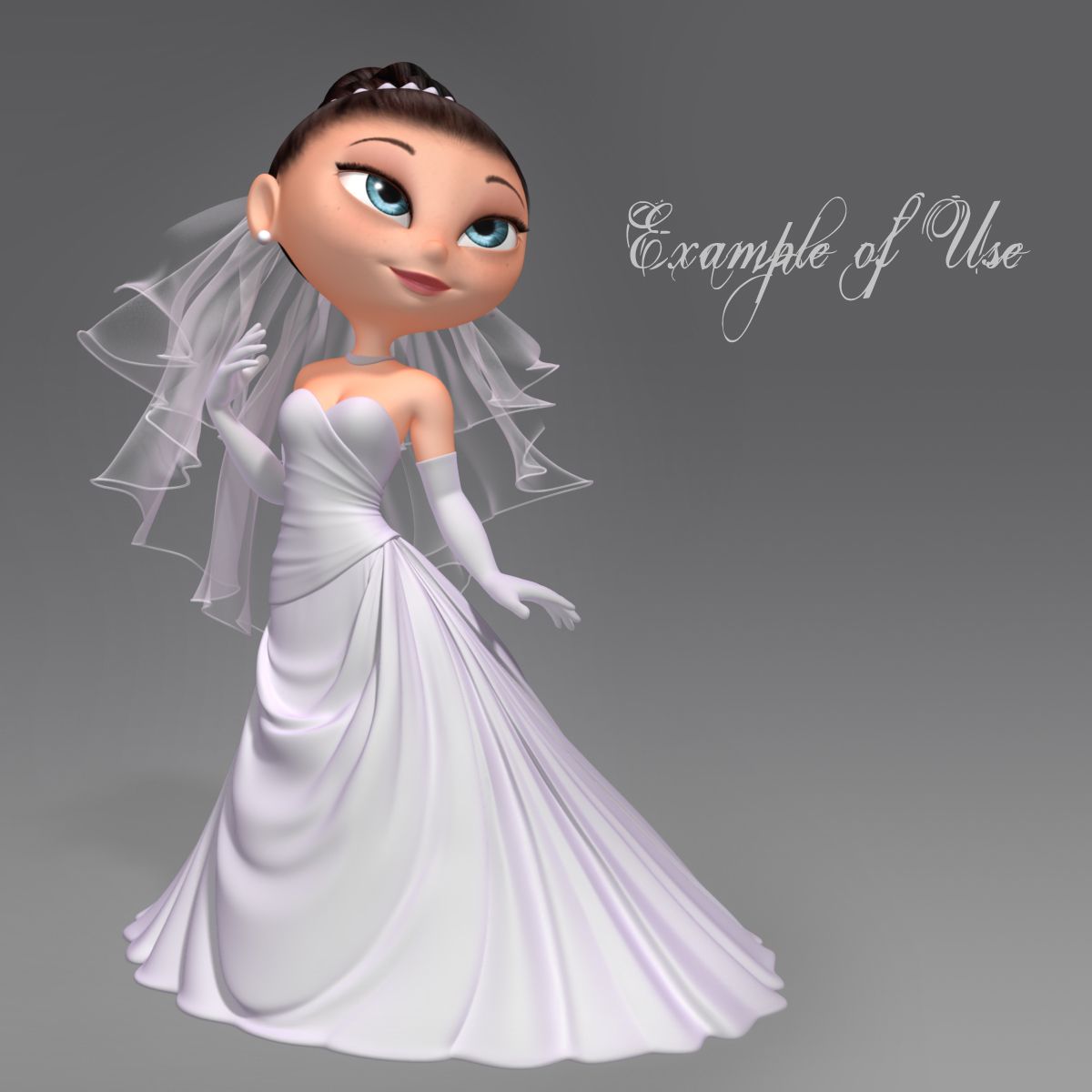 3d wedding dress model