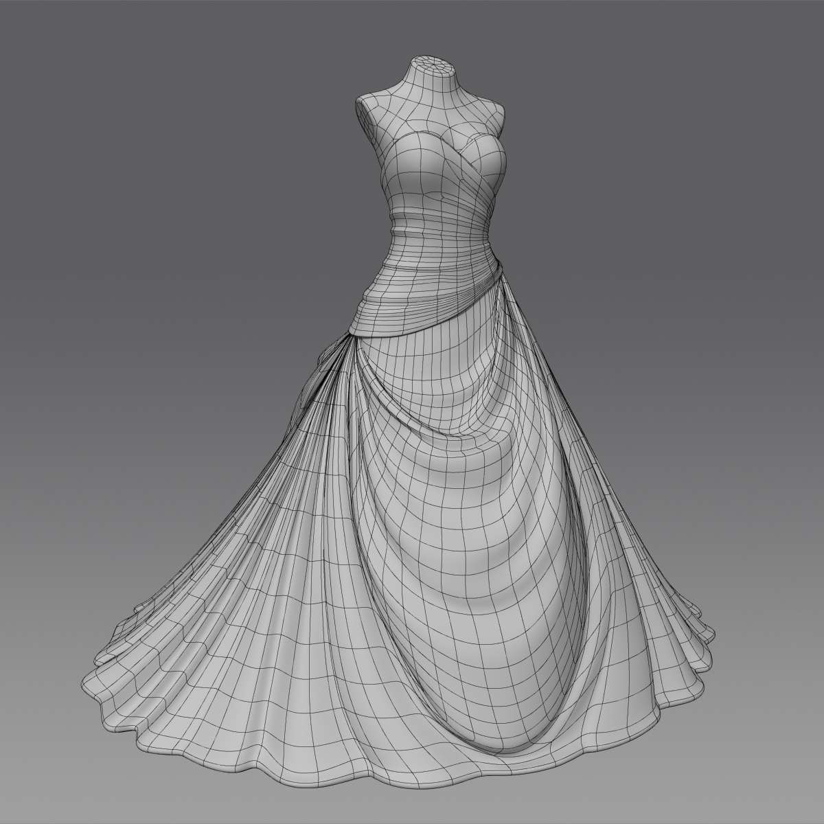 3d wedding dress model