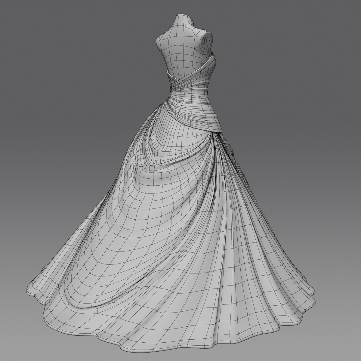 3d wedding dress model