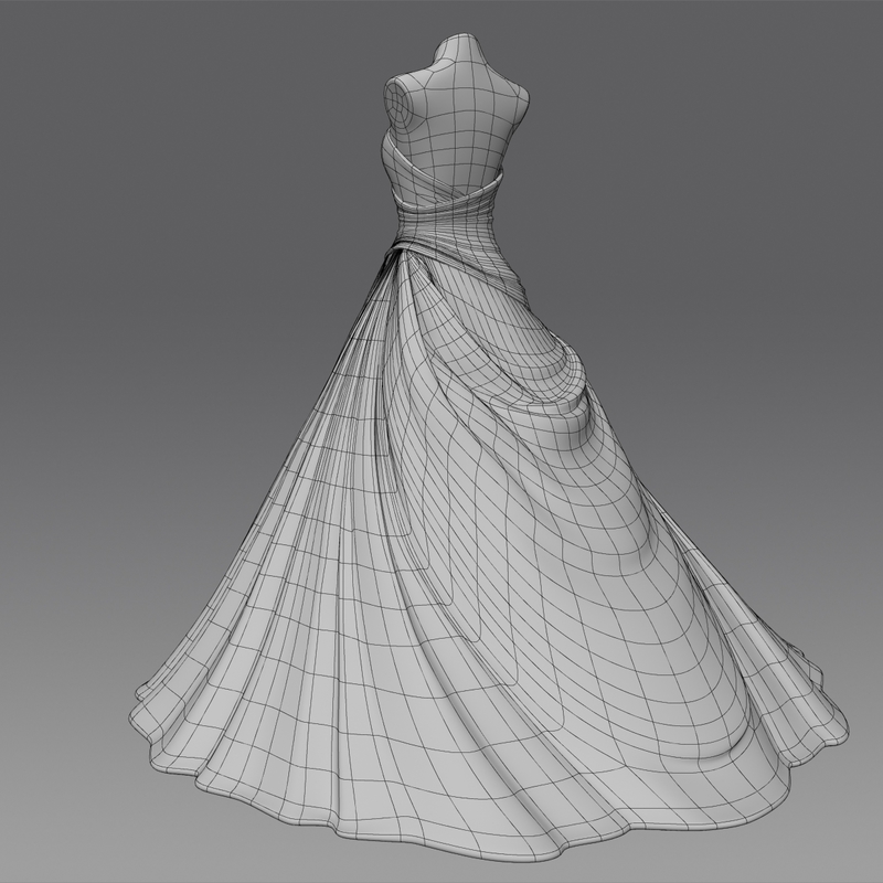 3d wedding dress model