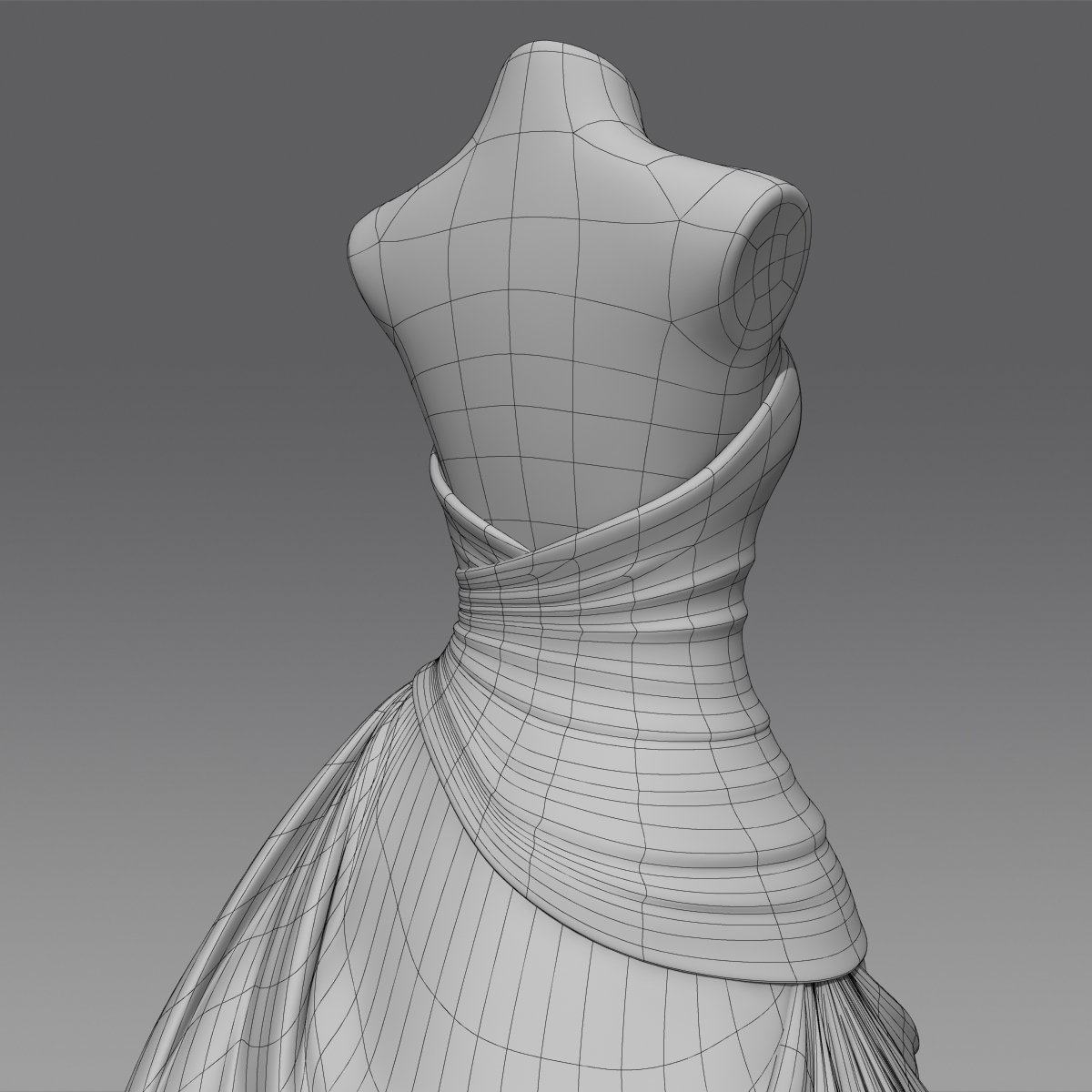3d wedding dress model