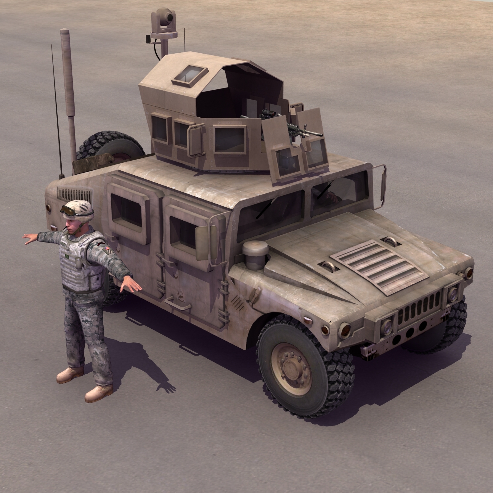 3d model m1114 hmmwv driver