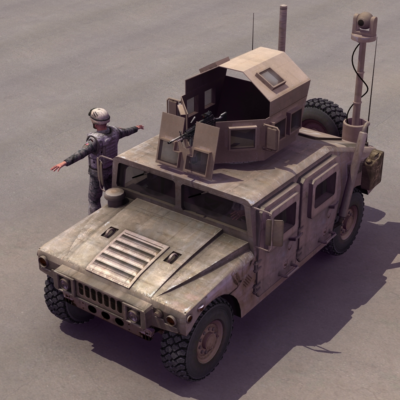 3d model m1114 hmmwv driver