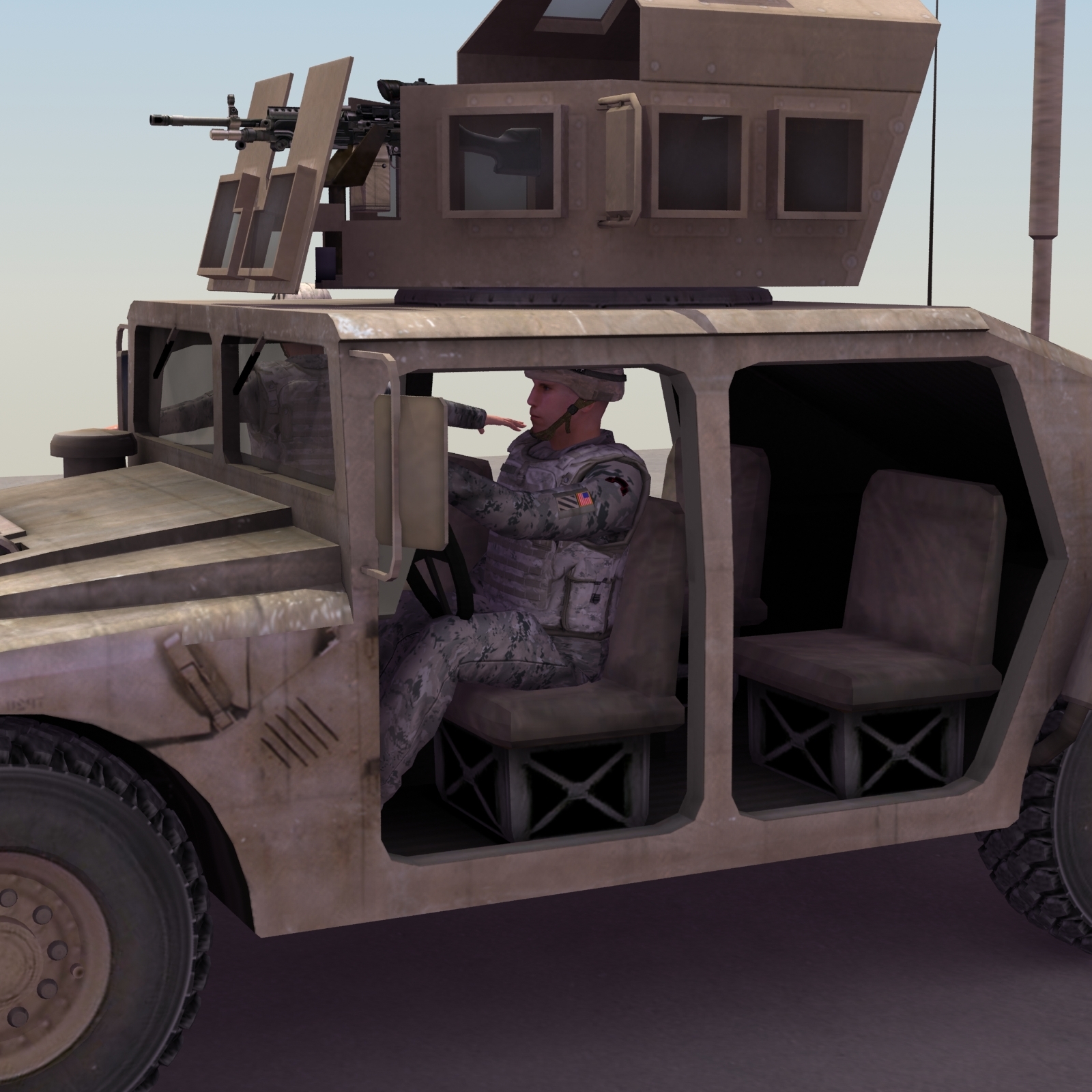 3d model m1114 hmmwv driver