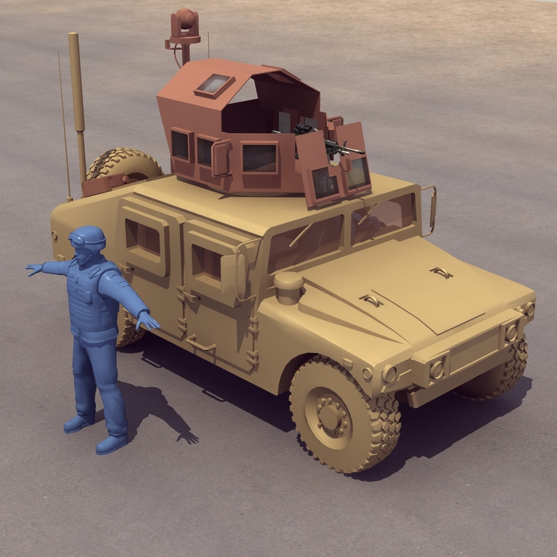 3d model m1114 hmmwv driver