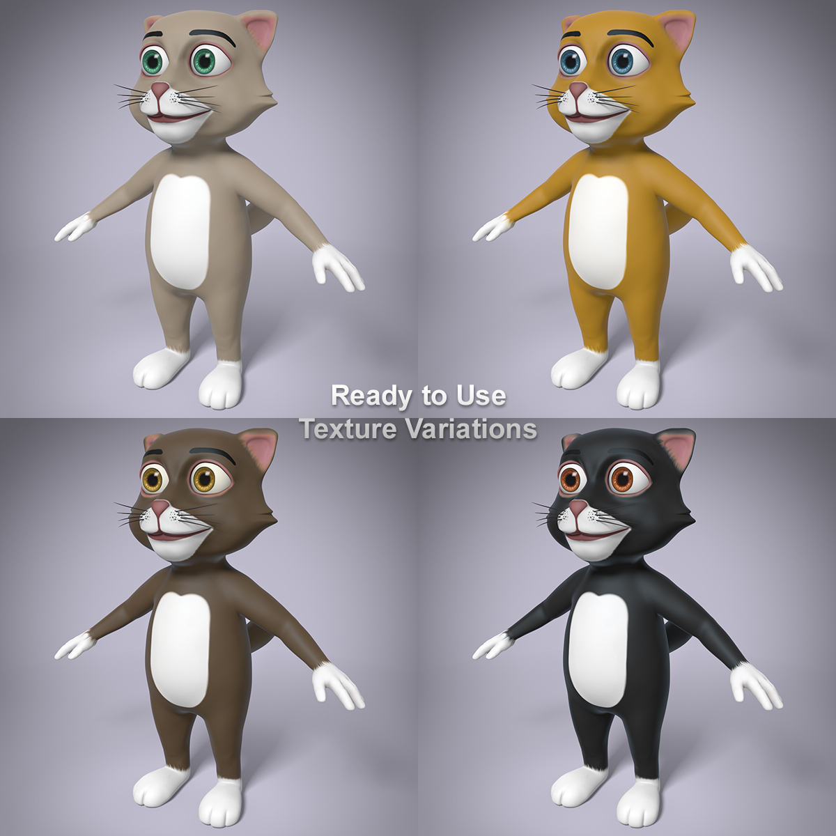 3d cartoon cat character