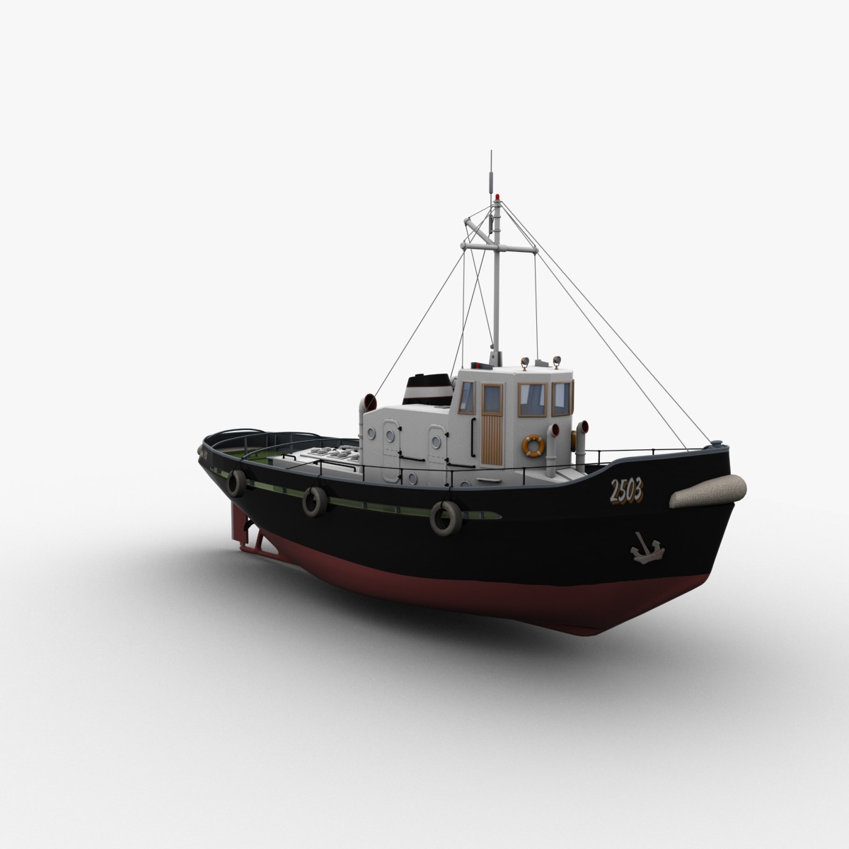 tugboat tug barge boat 3d 3ds