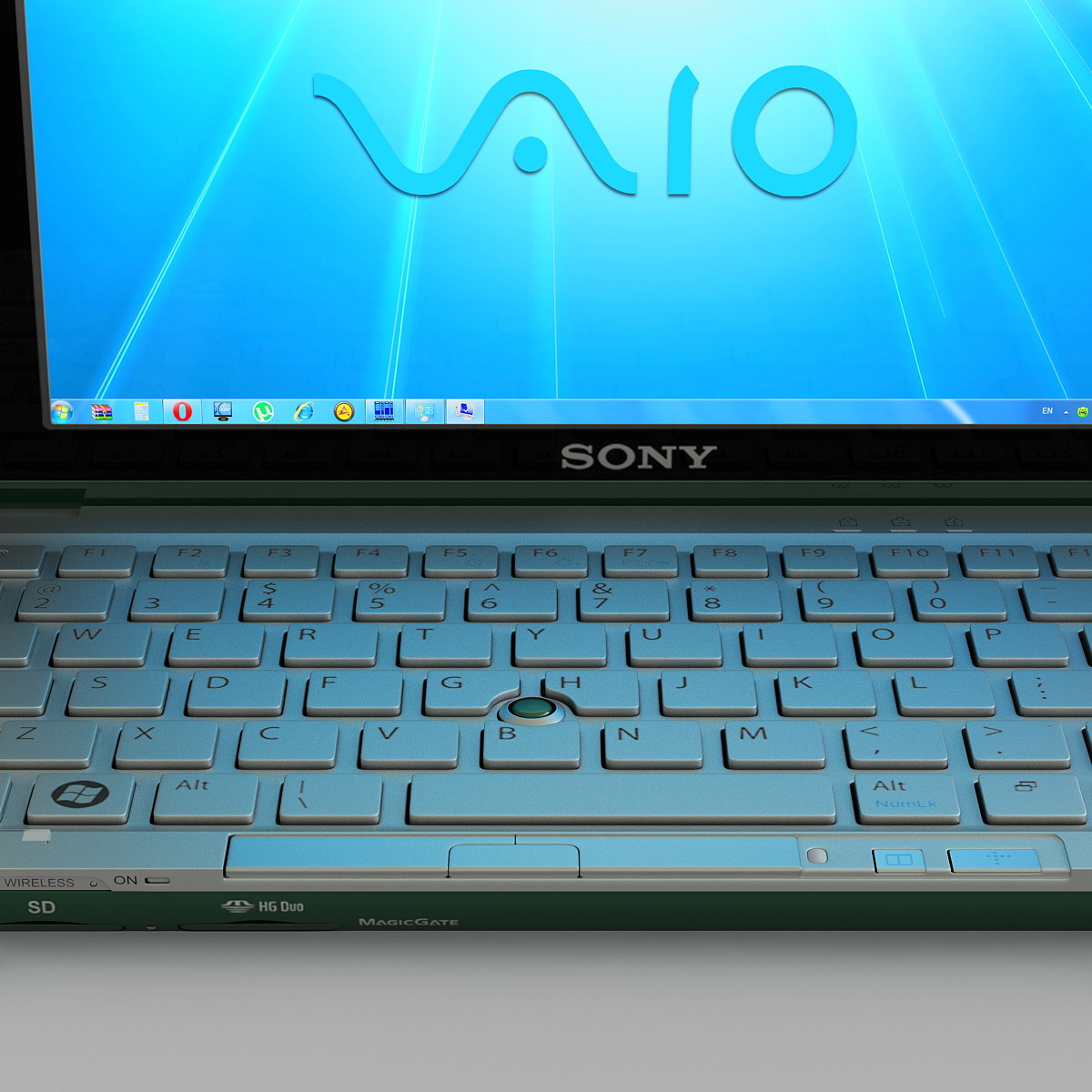 3d model green sony vaio laptop