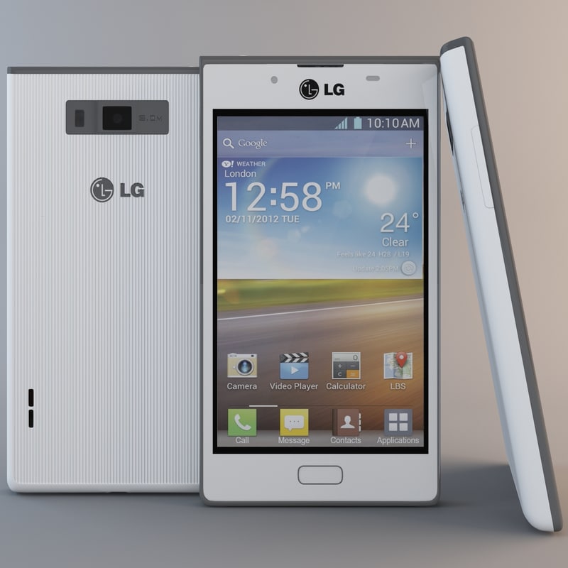 white lg optimus l7 3d max