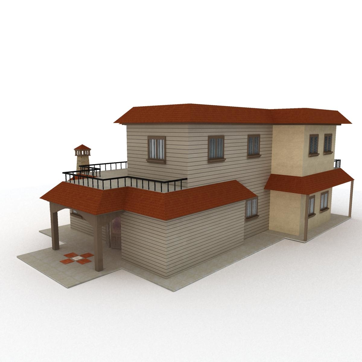 3d model of residential house duplex