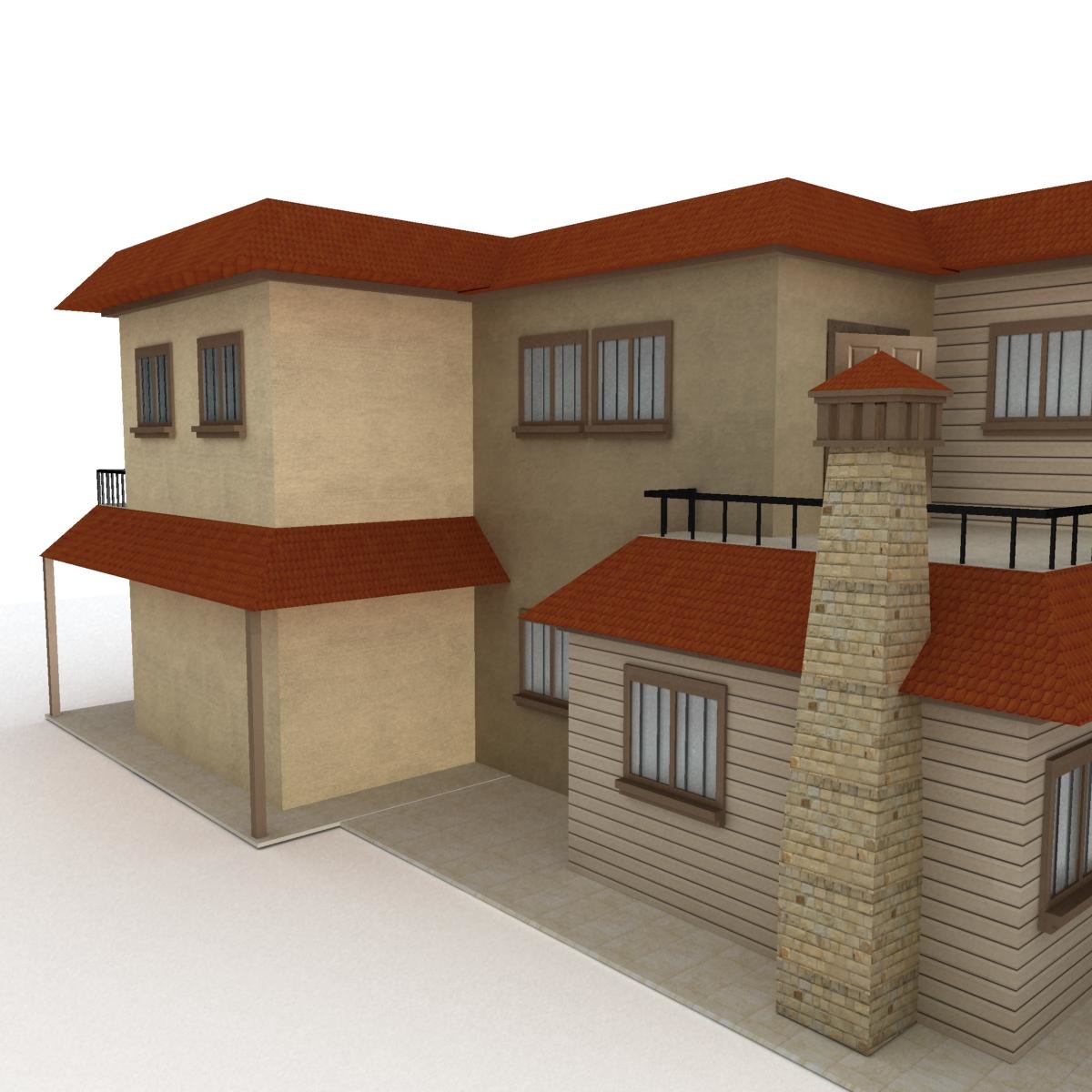 3d model of residential house duplex