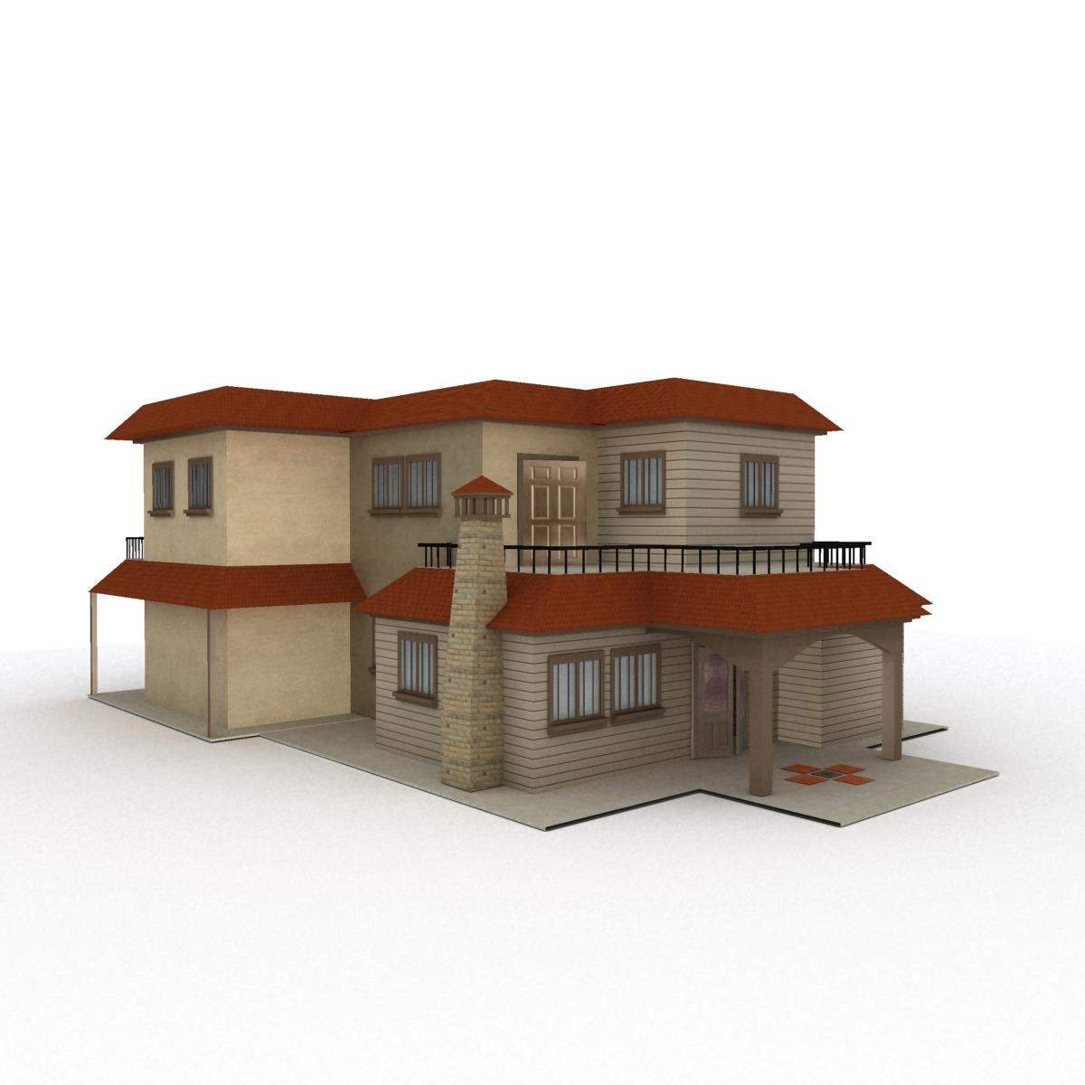 3d model of residential house duplex