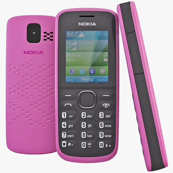 pink nokia 110 cellphone 3d obj