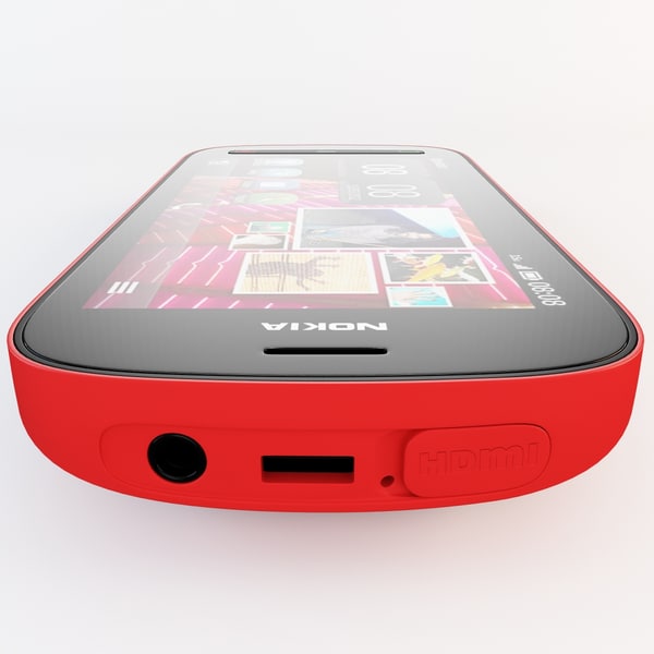 3d red nokia 808 pureview model