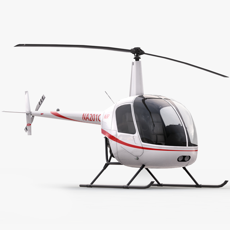 robinson r22 helicopter 3d obj