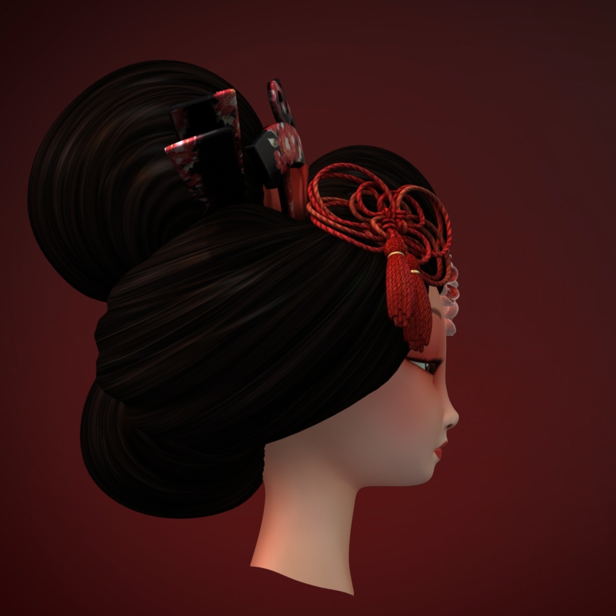 geisha head 3d max