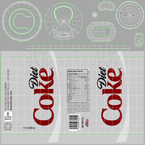 diet coke 3d obj