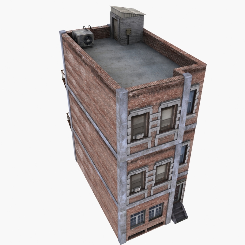 3d 3 story apartment building