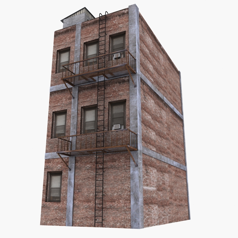 3d 3 story apartment building