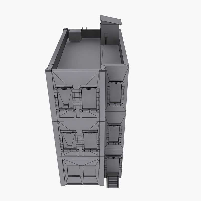 3d 3 story apartment building