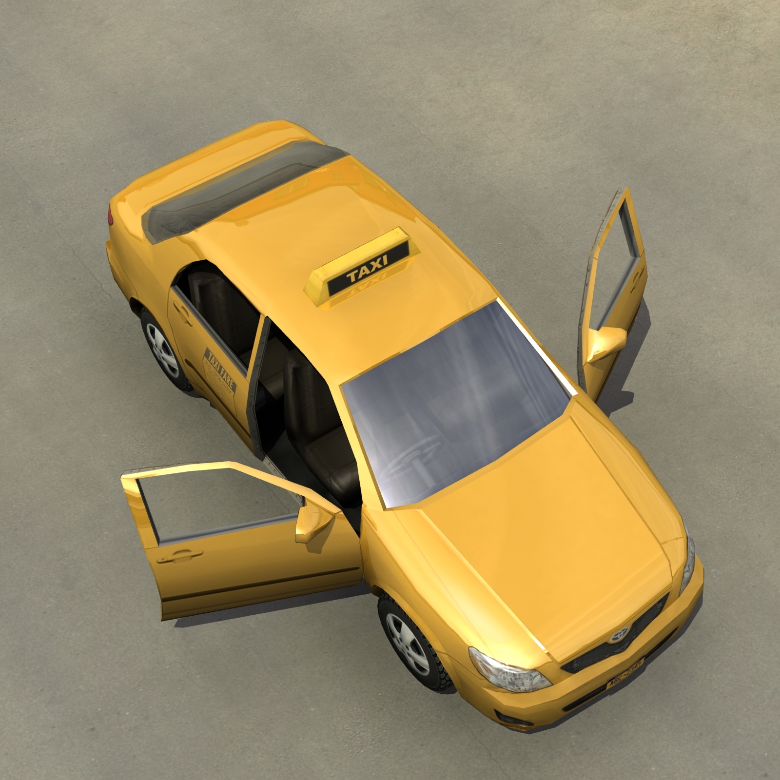 toyota corolla taxi cab 3d