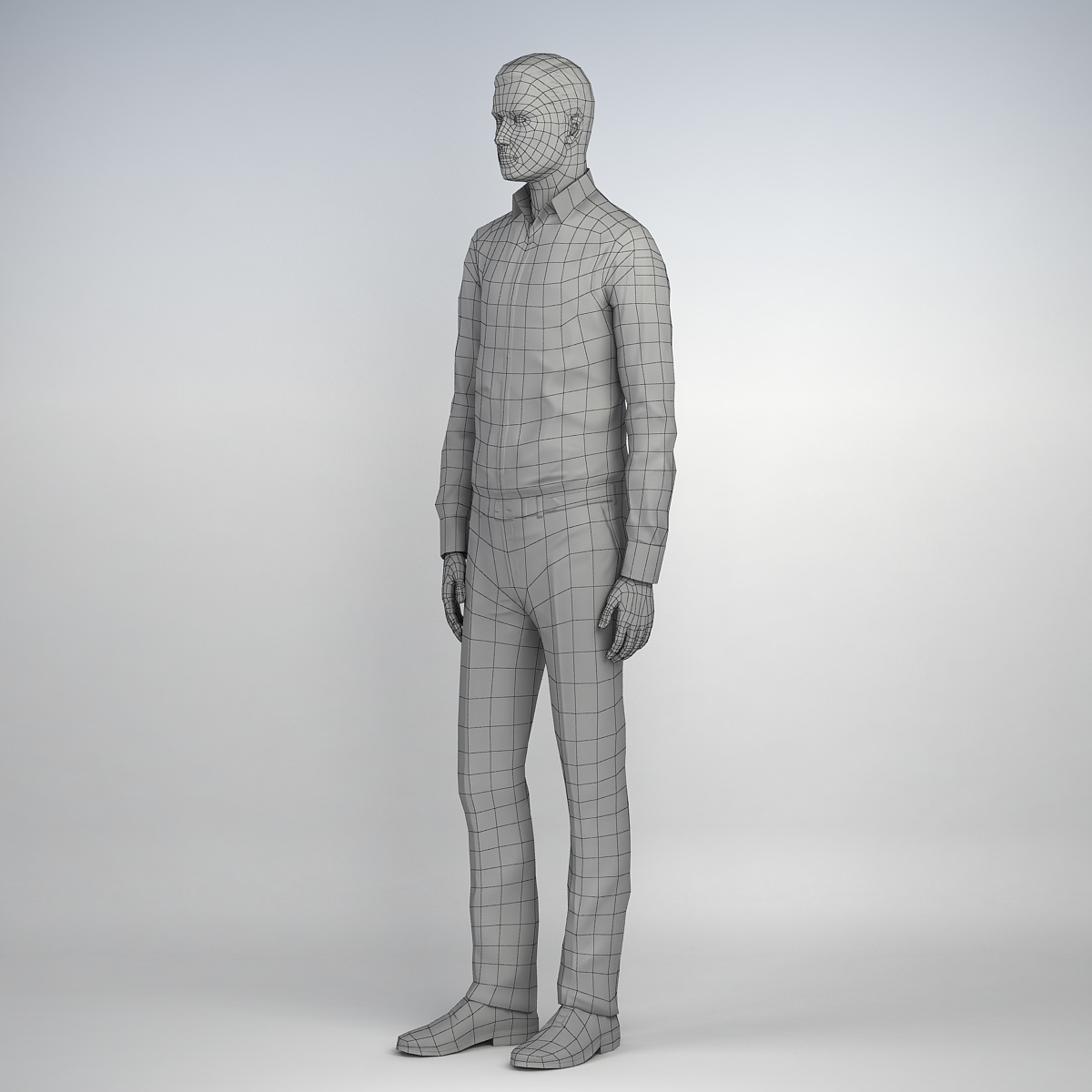3d human casual man character model