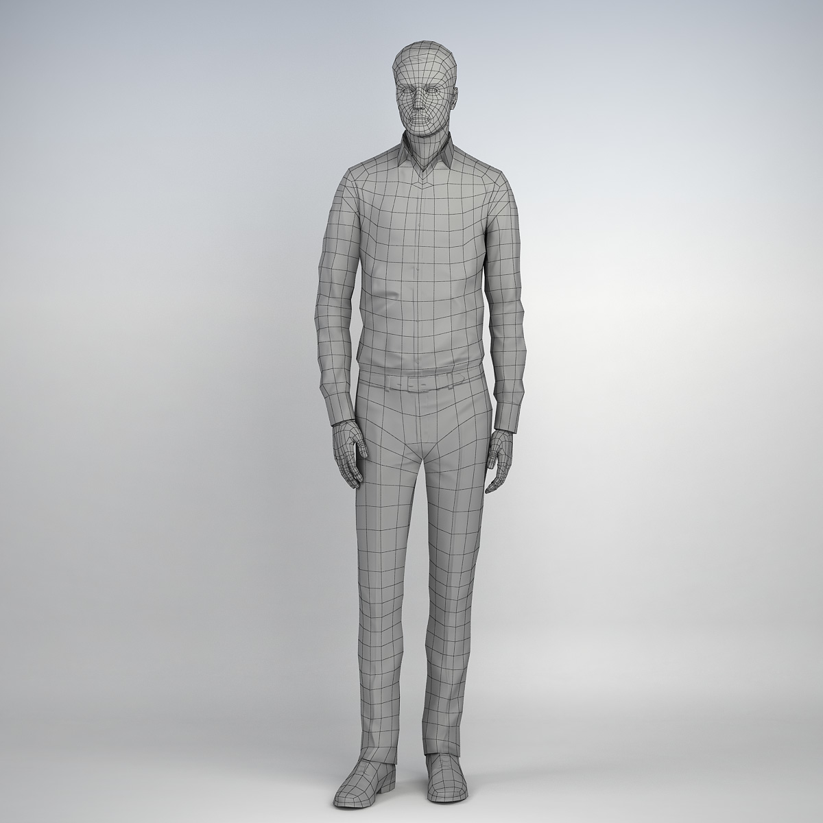 3d human casual man character model