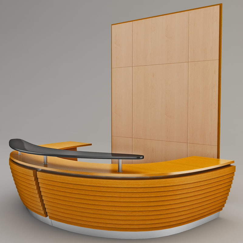 3d reception desk model