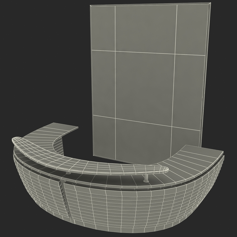 3d reception desk model