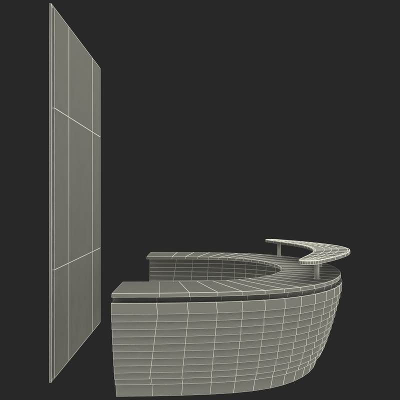 3d reception desk model