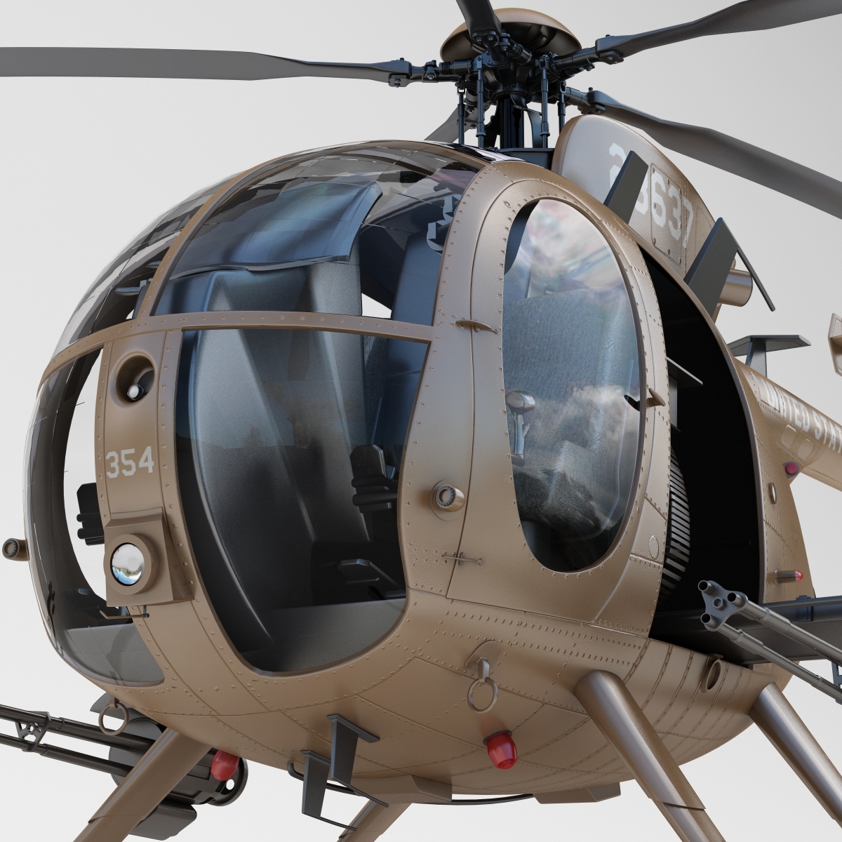 ah-6 little bird helicopter 3d model