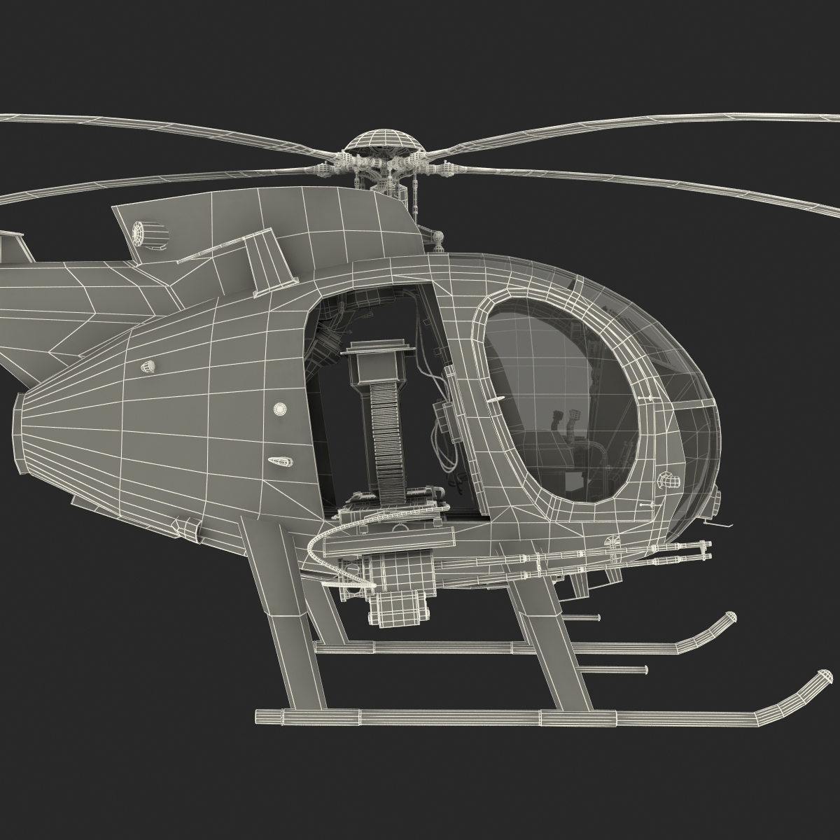ah-6 little bird helicopter 3d model
