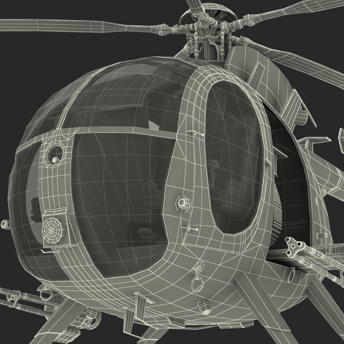 ah-6 little bird helicopter 3d model